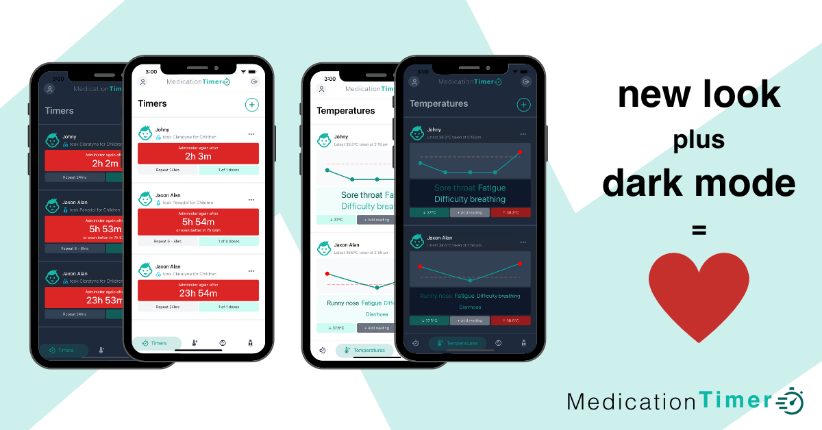 v1.0.5 released – new look + dark mode - Medication Timer